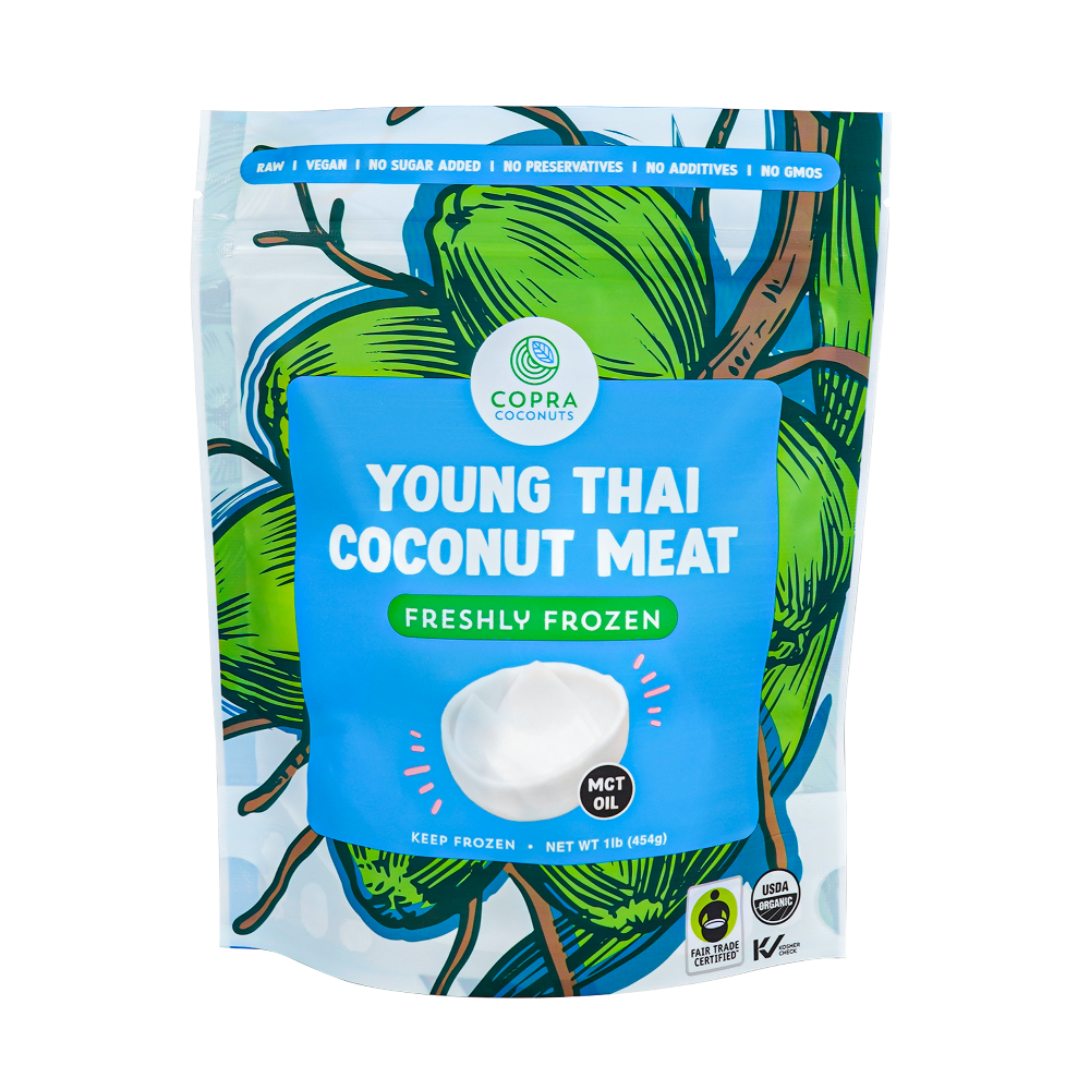 Organic Frozen Young Thai Coconut Meat | Copra Coconuts